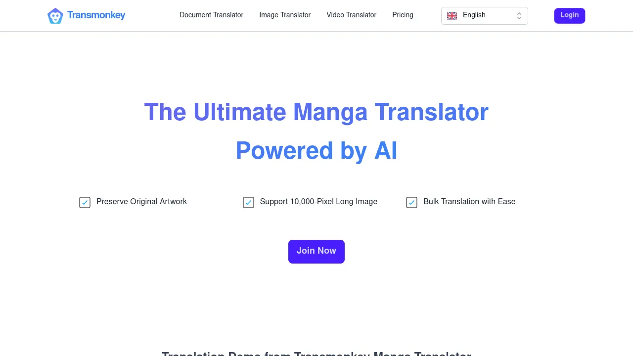 Manga Translator - Translate Manga with AI | Transmonkey - BestofAI